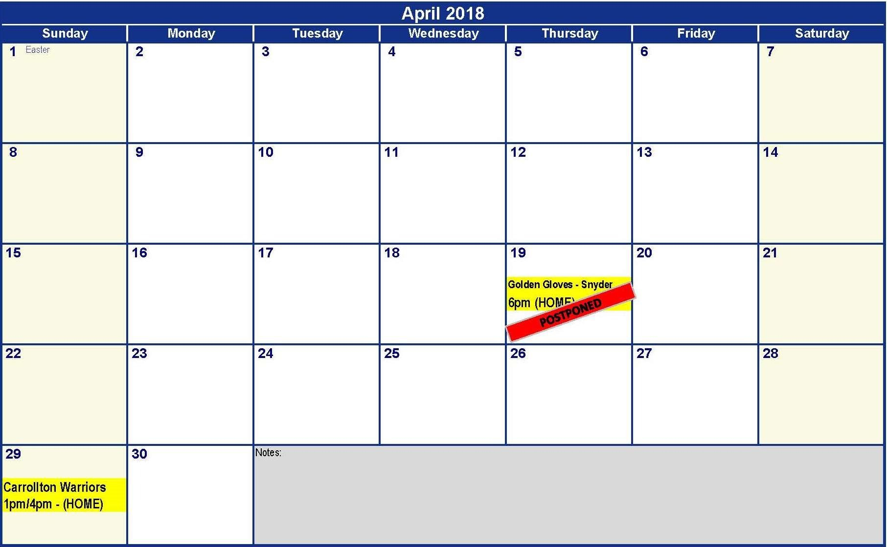2018 Schedule - Fireballers Travel Baseball